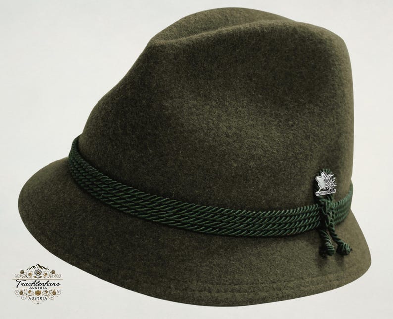 Goiserer Traditional Hat, Olive Green, Made of Merino Wool – Felt Hat ...