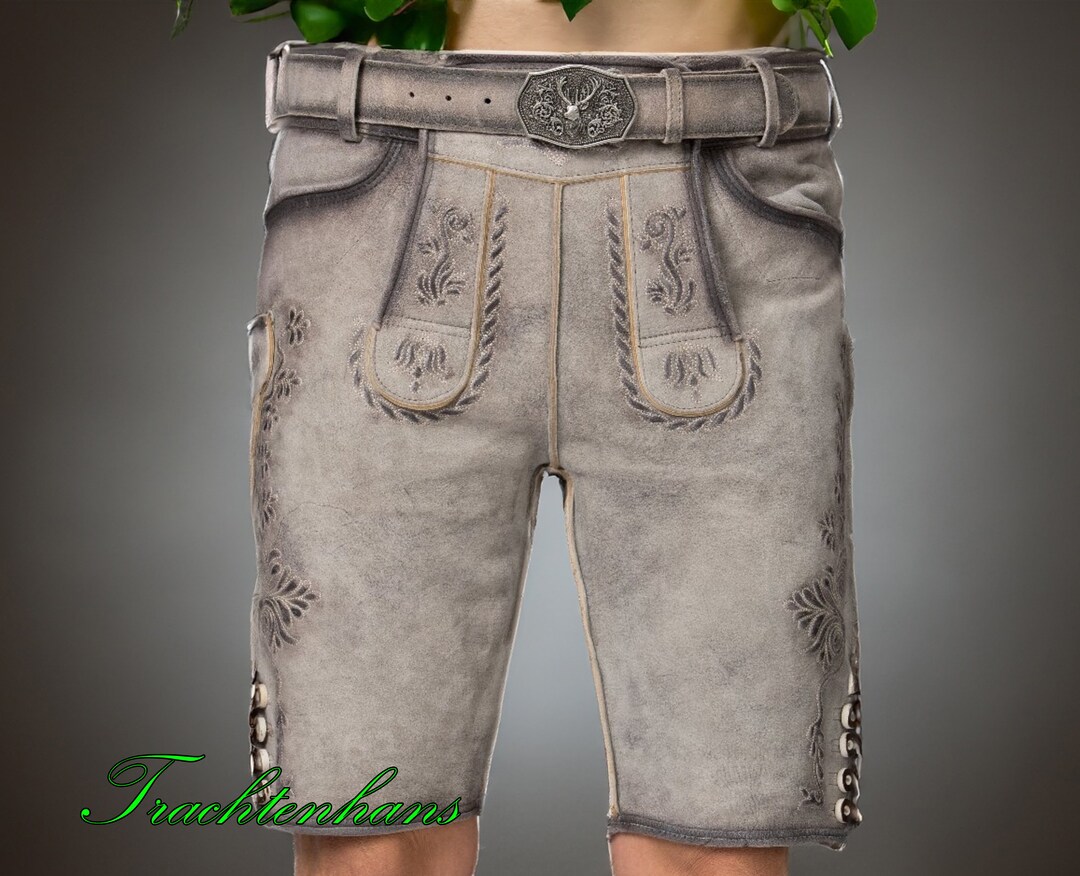 Short Leather Trousers Smoked DE Size 46 Traditional Costumes Popular ...