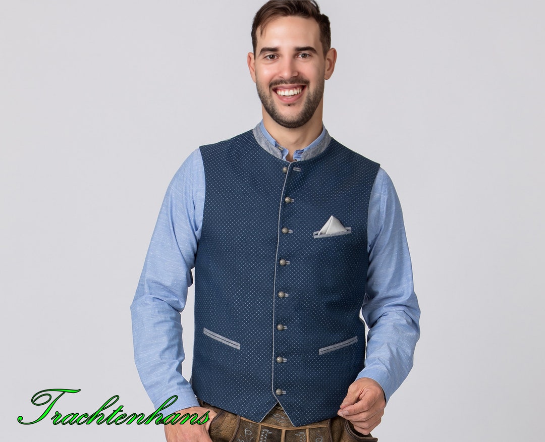 Traditional Vest Blue for the Oktoberfest or Folk Festival in Bavaria ...
