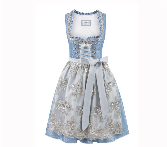 Damen Dirndl Anastasia Light Blue-silver Dirndl Dress - Etsy