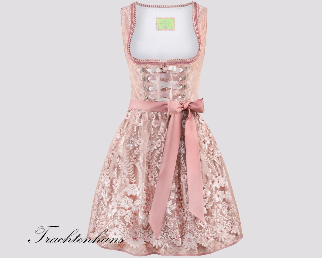 Women's Dirndl Old Pink Traditional Dress for the Oktoberfest or Folk ...