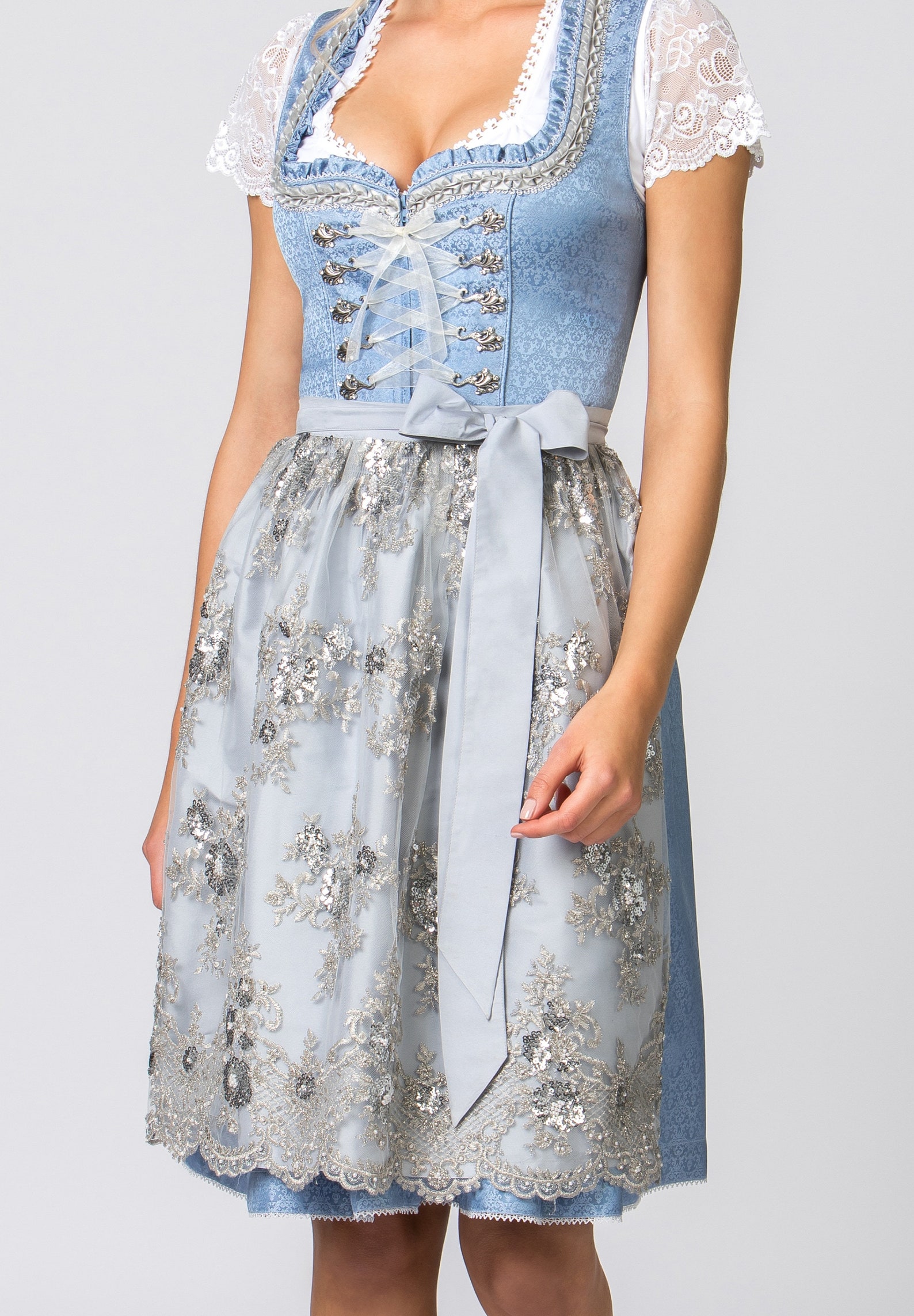 Damen Dirndl Anastasia Light Blue-silver Dirndl Dress - Etsy