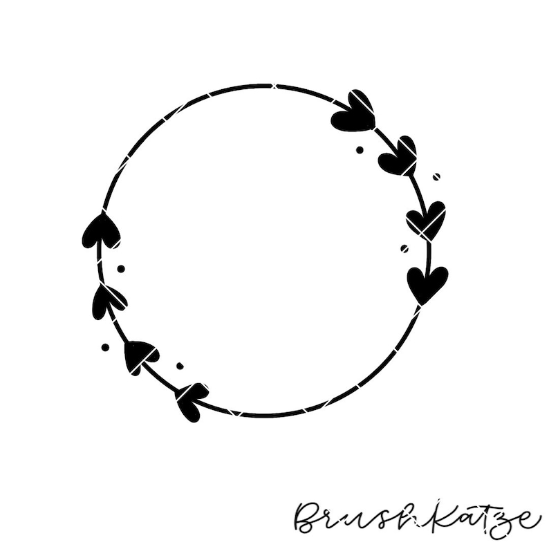 Rahmen rund 5 / BrushKatze Plotterdatei - Etsy.de
