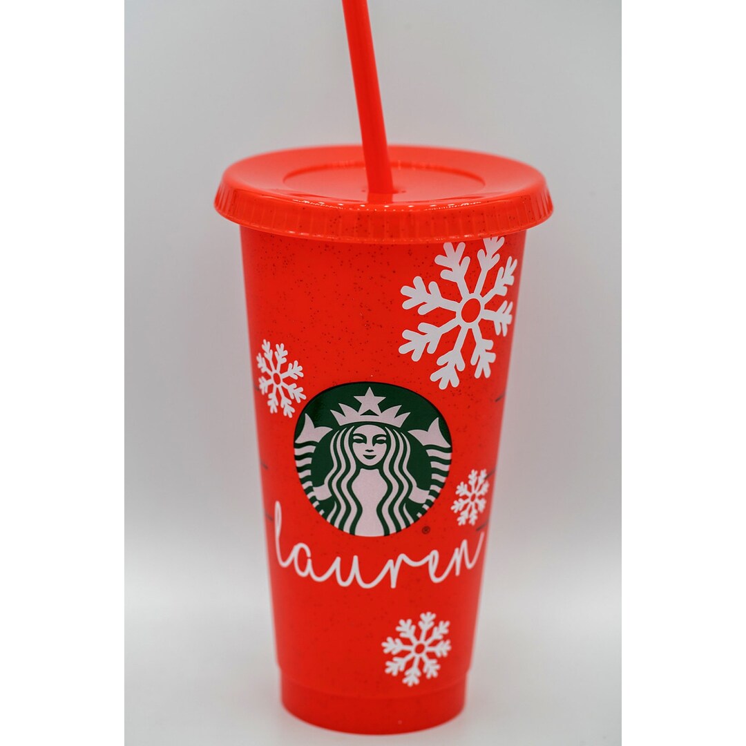 Snowflake Starbucks Holiday Sparkly Reusable Tumbler - Etsy