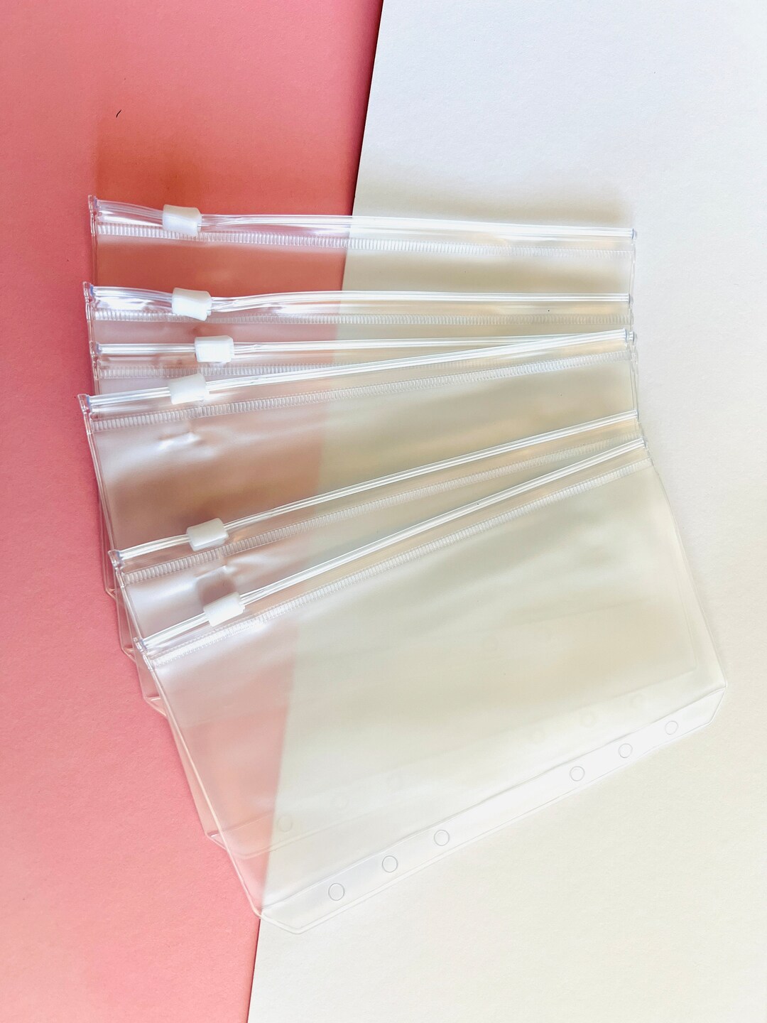 Zip Lock Cash Envelopes for 6 Hole A6 or A5 Binder Set of 6 or 1 Single ...