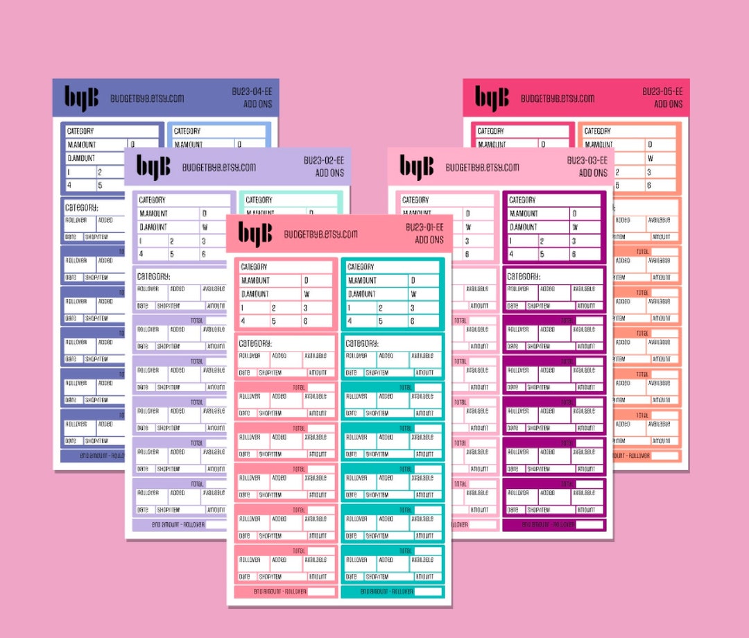 Check in and Breakdown Stickers for the Flexible Notebook Budget System ...