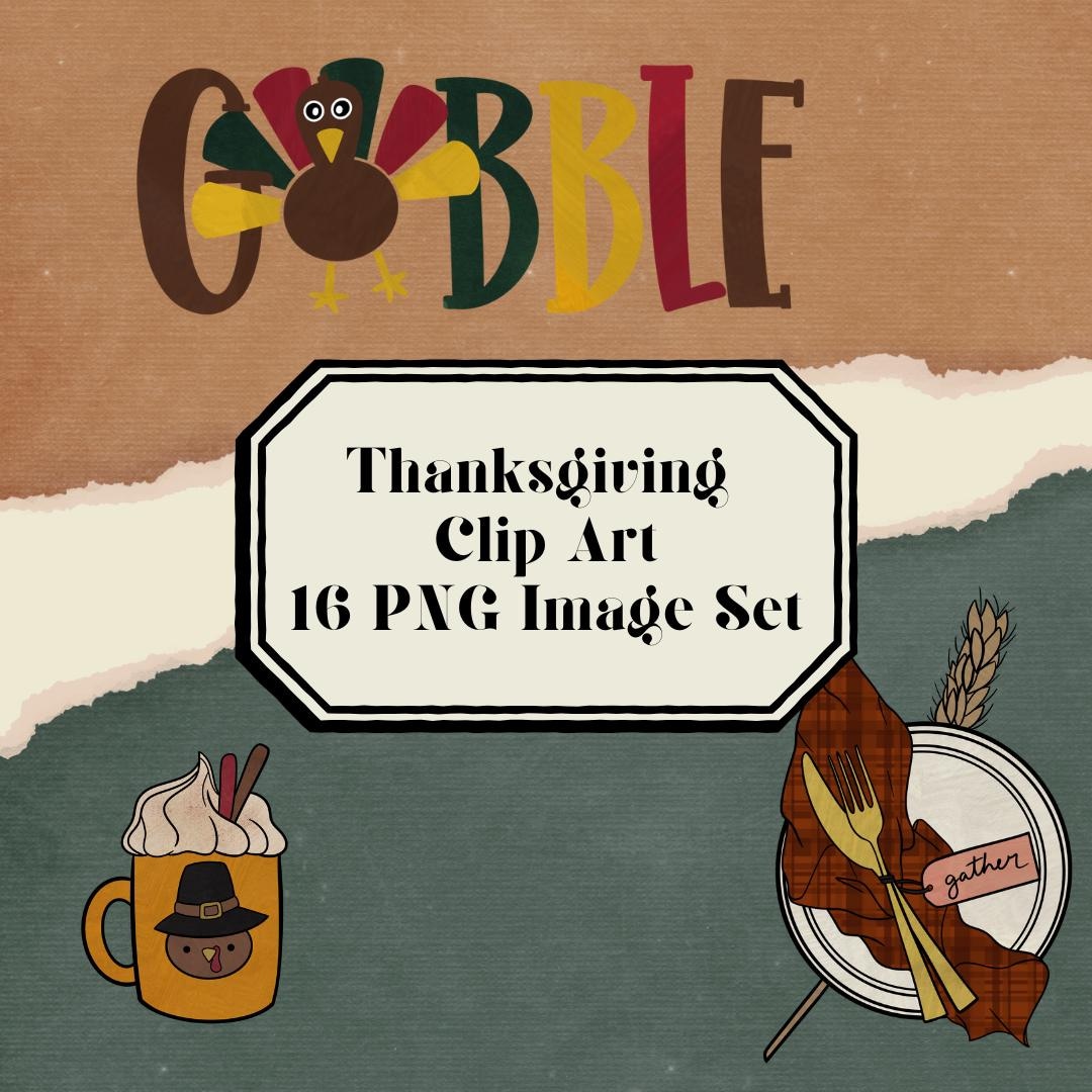 Thanksgiving Clip Art Set - 16 PNG Images - Etsy