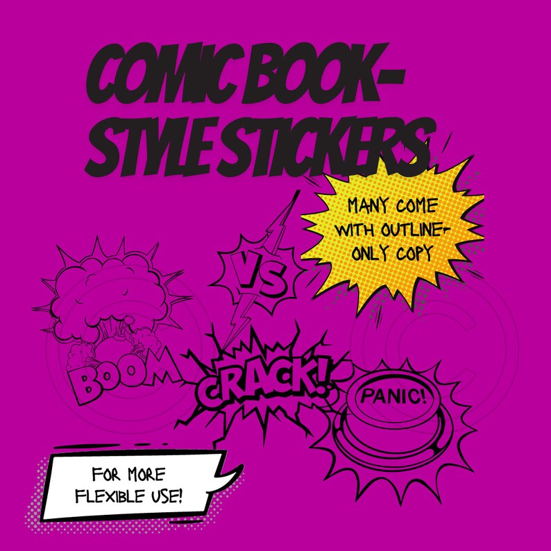 Comic Book Style Digital Images (PNG) - Etsy