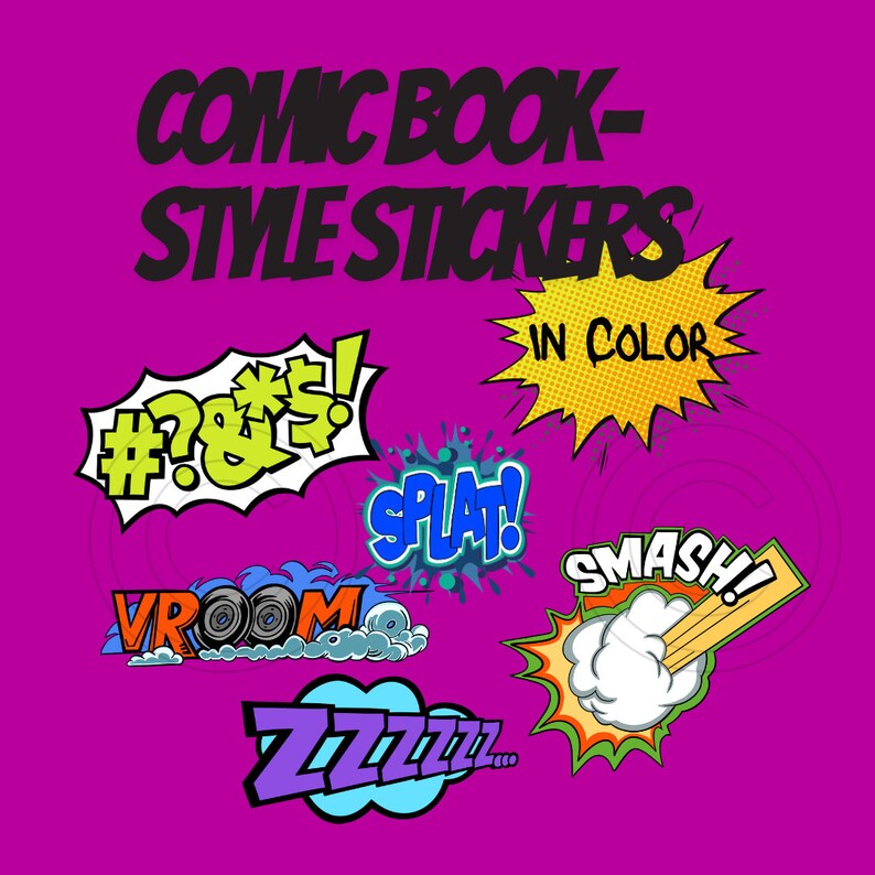 Comic Book Style Digital Images (PNG) - Etsy