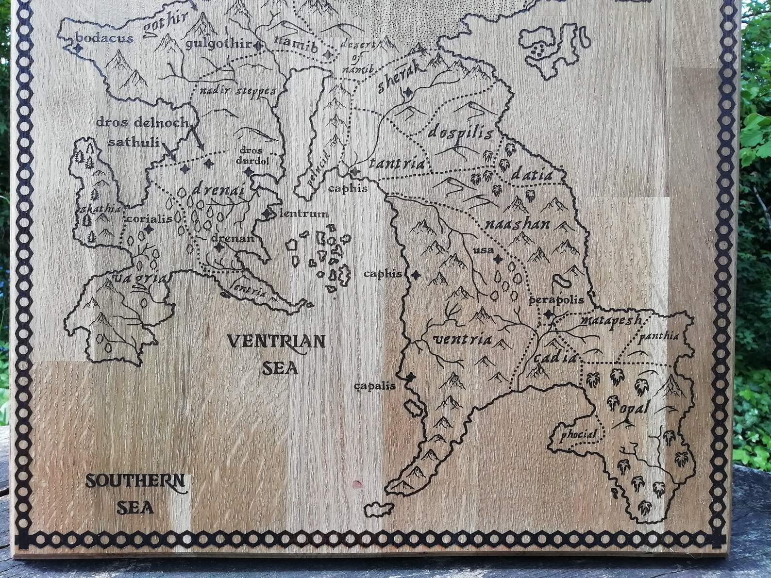 The Drenai cycle: Map engraved on wood. Books by David | Etsy