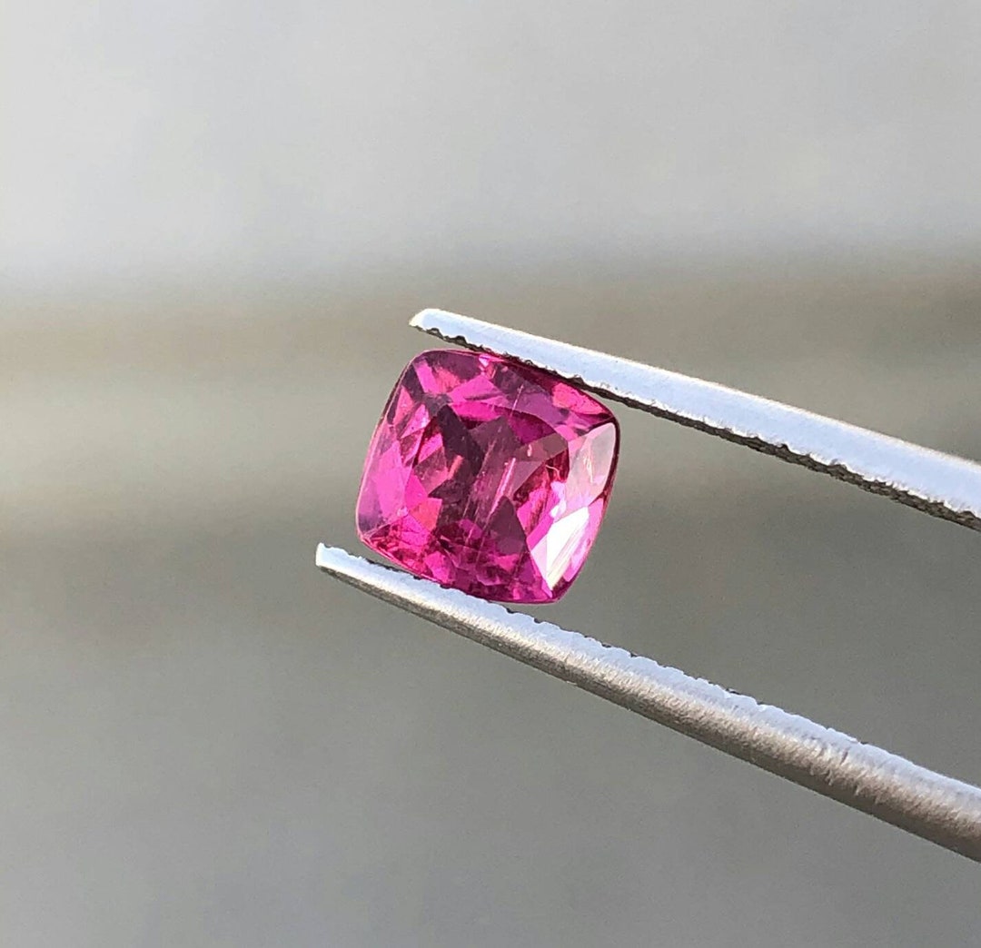 Natural Rubilite Tourmaline Semiprecious Gemstone in Cushion Shape - Etsy