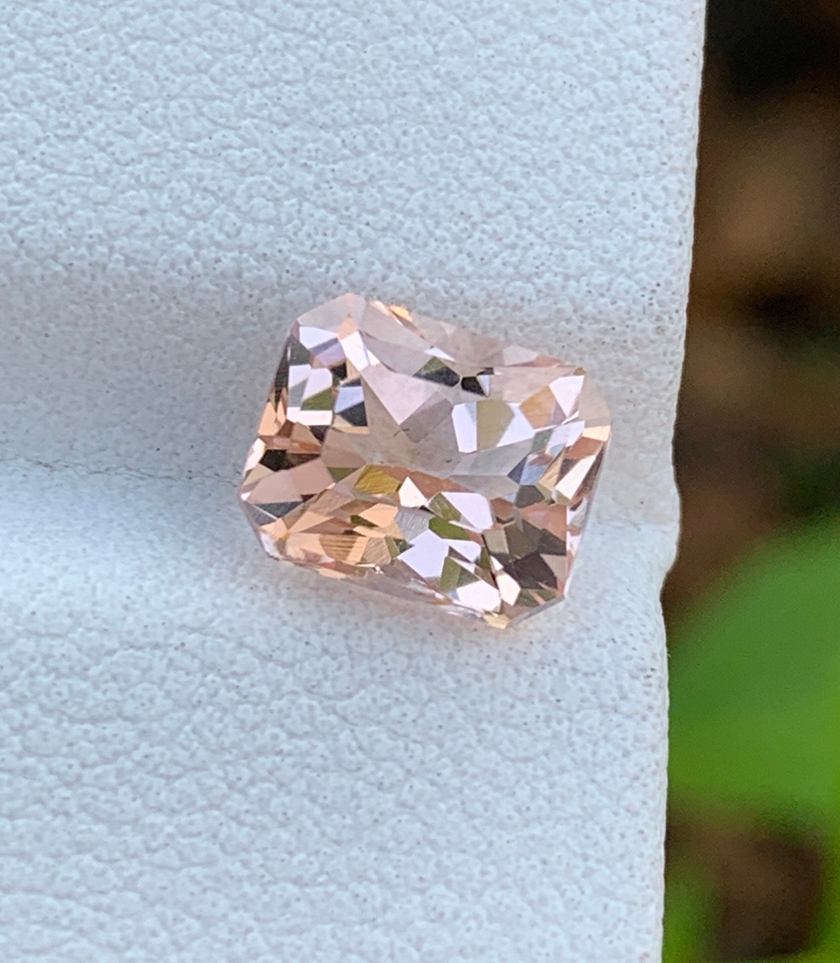 Natural Peach Morganite in Radiant Cut Semiprecious Gemstone in Asscher ...
