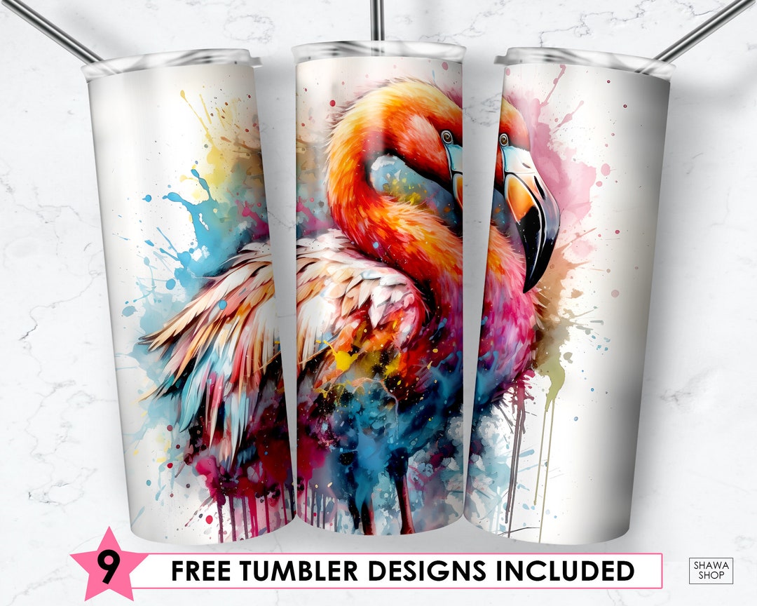 Alcohol Ink Flamingo Tumbler Wrap 20 Oz Skinny Tumbler - Etsy