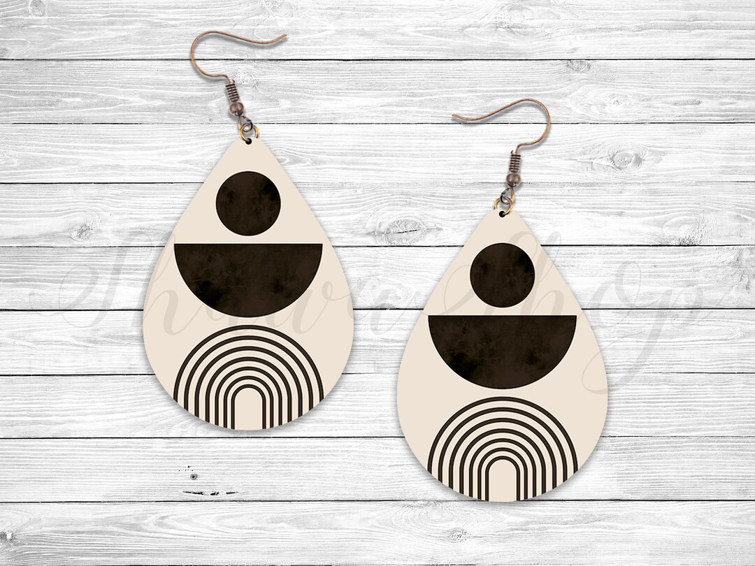 Geometric Shapes Boho Earring, Sublimation Earring Designs Template ...