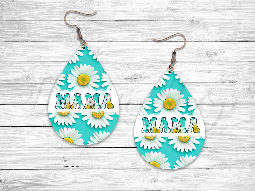 Retro Floral Mama Earrings Sublimation Design (digital Download) - Etsy