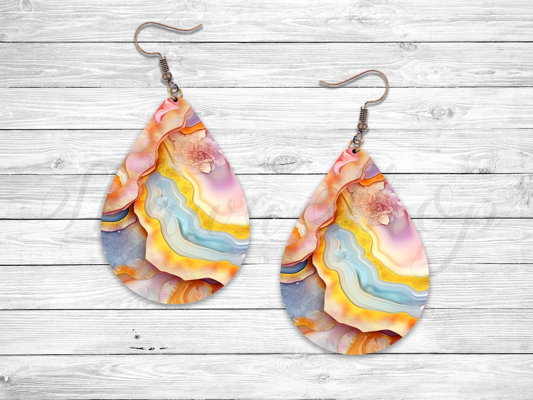 Marble Sparkle Earring, Sublimation Earring Designs Template, Earring ...