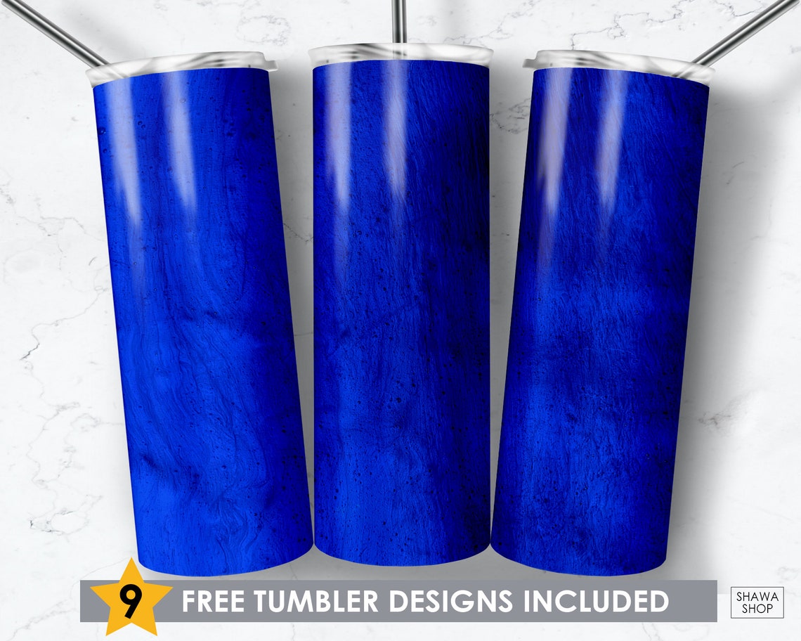 Blue Watercolor 20oz Straight Tumbler Design Template for - Etsy
