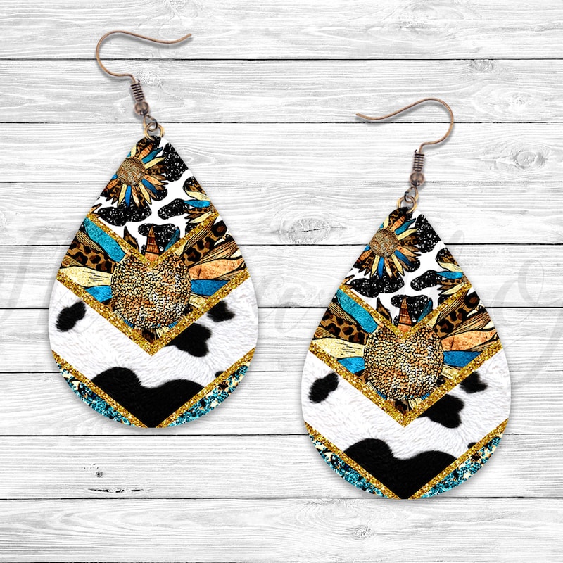Cowhide Earrings - Etsy Australia