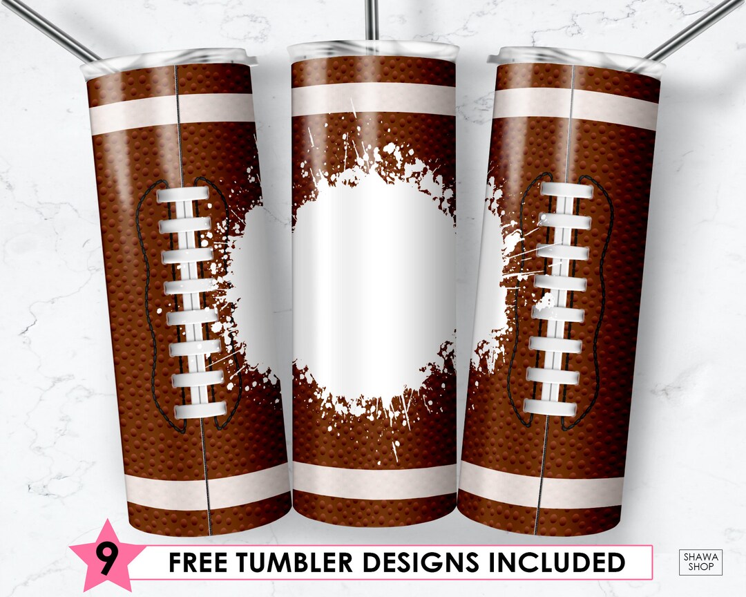 American Football Add Text Personalize Template 20oz Skinny Tumbler ...