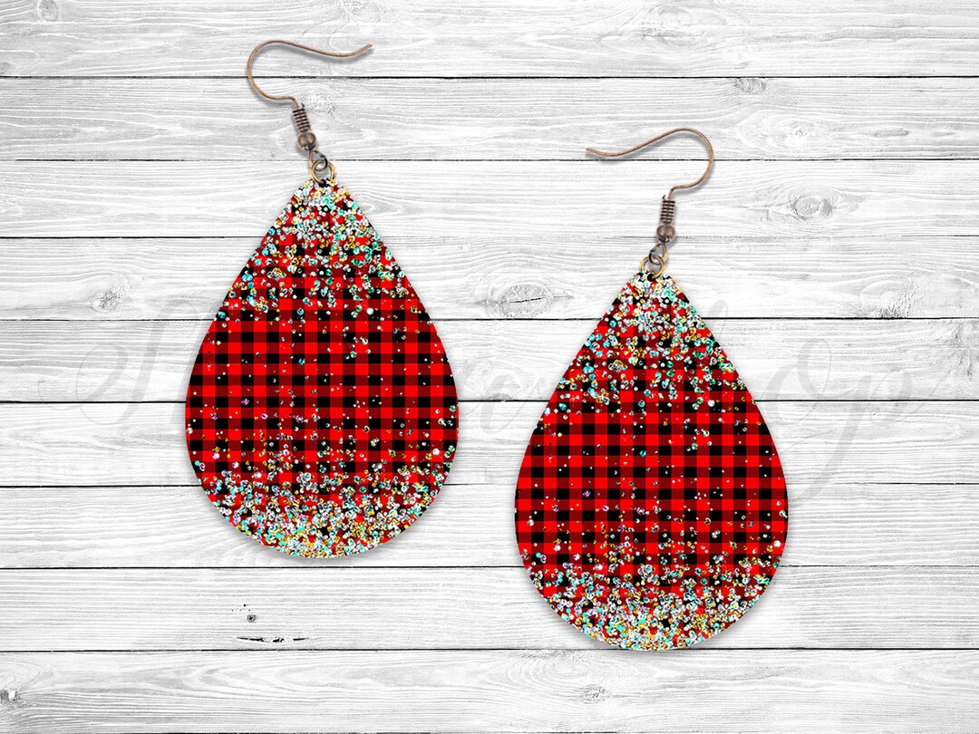 Christmas Plaid Oval Earrings