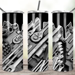 20 Oz Skinny Tumbler Mechanic Tools Sublimation Designs Oil | Etsy