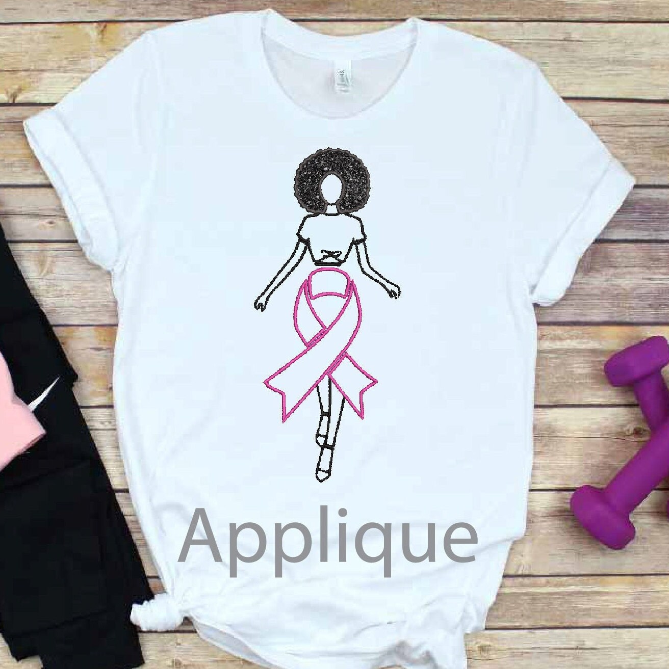 Applique Survivor Pink Ribbon Queen Designs for Embroidery Afro Woman ...