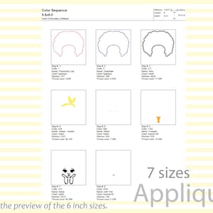 Applique Peekaboo Girl With Puff Designs for Embroidery Afro Ponytails ...