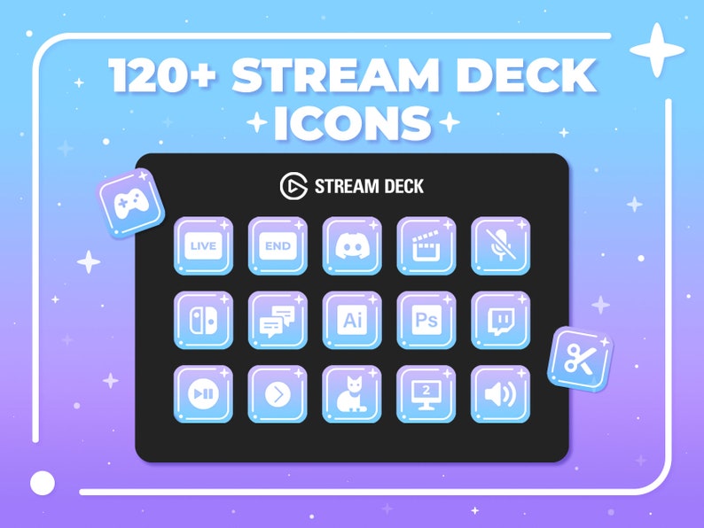 STREAM DECK ICONS | Buttons Pack | Pastel Starry Night Set | Cute ...