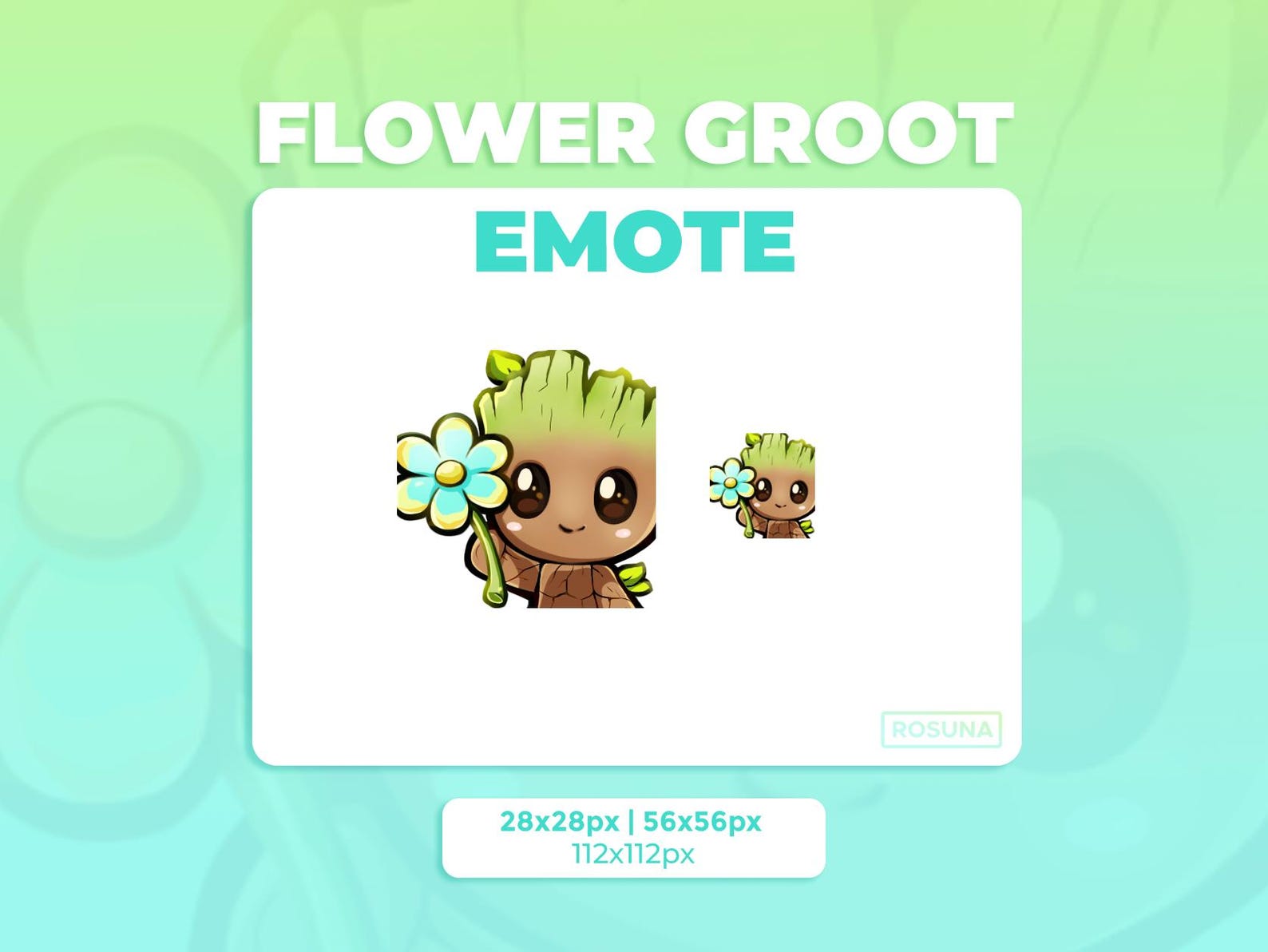 Groot Flower Emote | Chibi Kawaii Streamer Emotes (digital Download) - Etsy