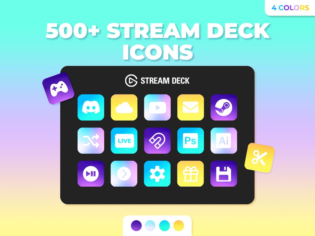 STREAM DECK ICONS | Buttons Pack | Colorful Gradient Set | Gamer ...