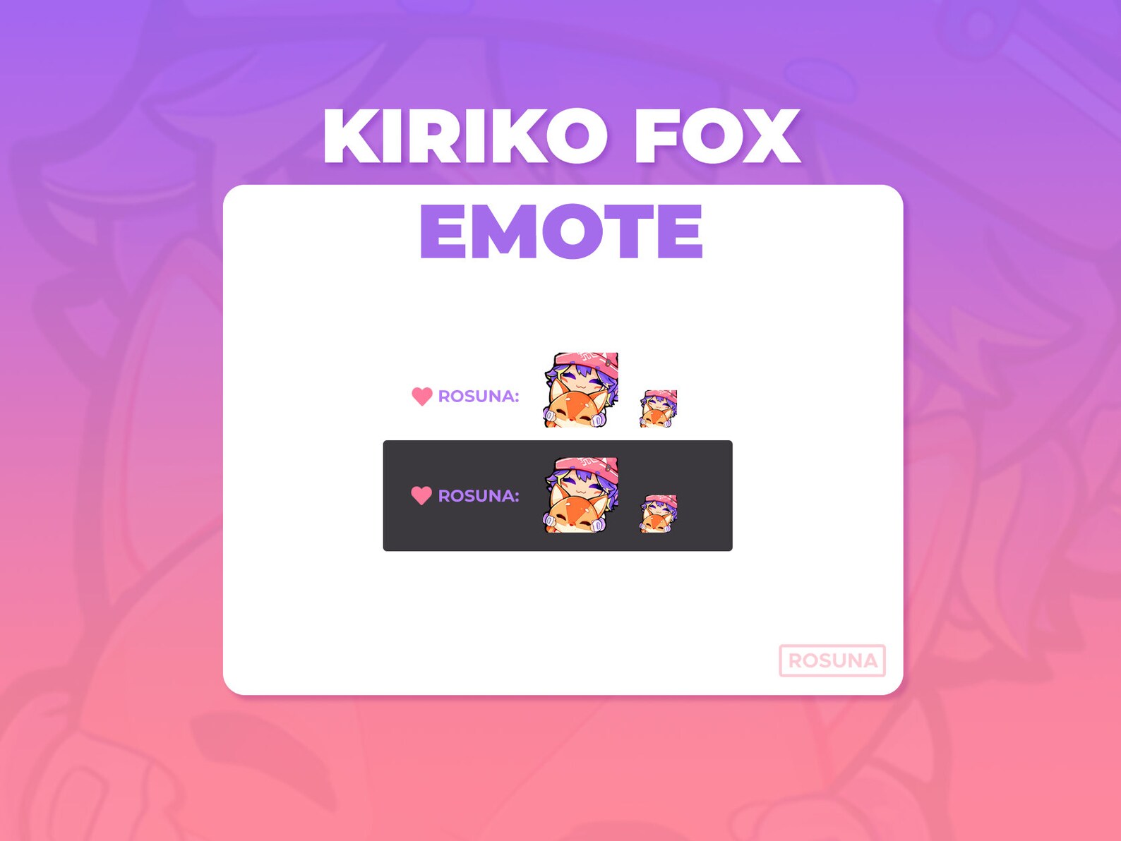 Overwatch 2 Kiriko Fox Emote | Cute, Chibi, Hug, Kawaii | Youtube ...