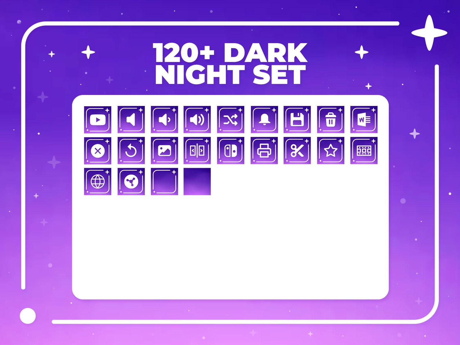 STREAM DECK ICONS | Buttons Pack | Galaxy Night Set | Starry Gradient ...