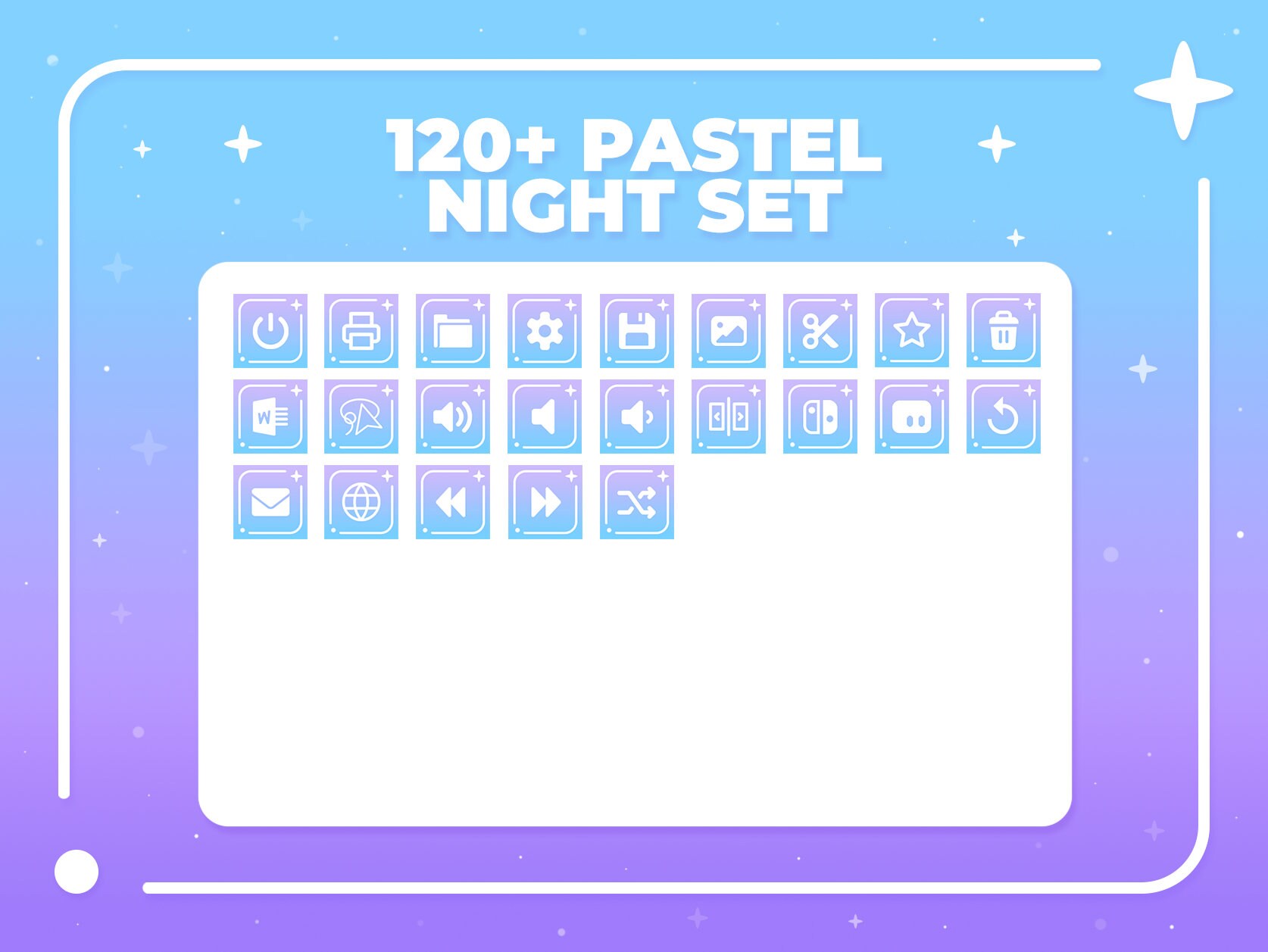STREAM DECK ICONS | Buttons Pack | Pastel Starry Night Set | Cute ...