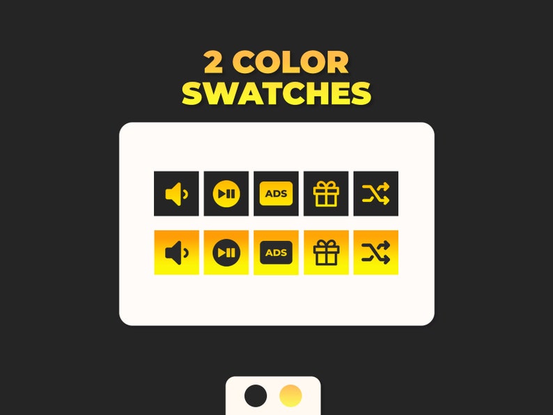 STREAM DECK ICONS | 250+ Modern Buttons Pack | Black & Yellow Set ...