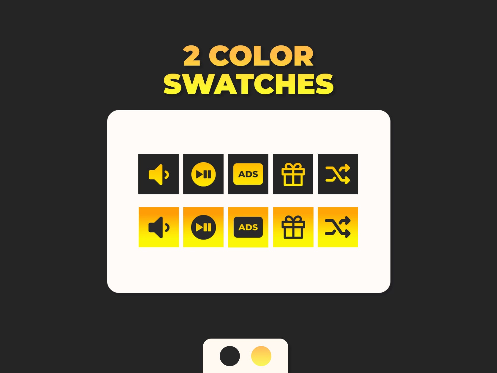 STREAM DECK ICONS | 250+ Modern Buttons Pack | Black & Yellow Set ...