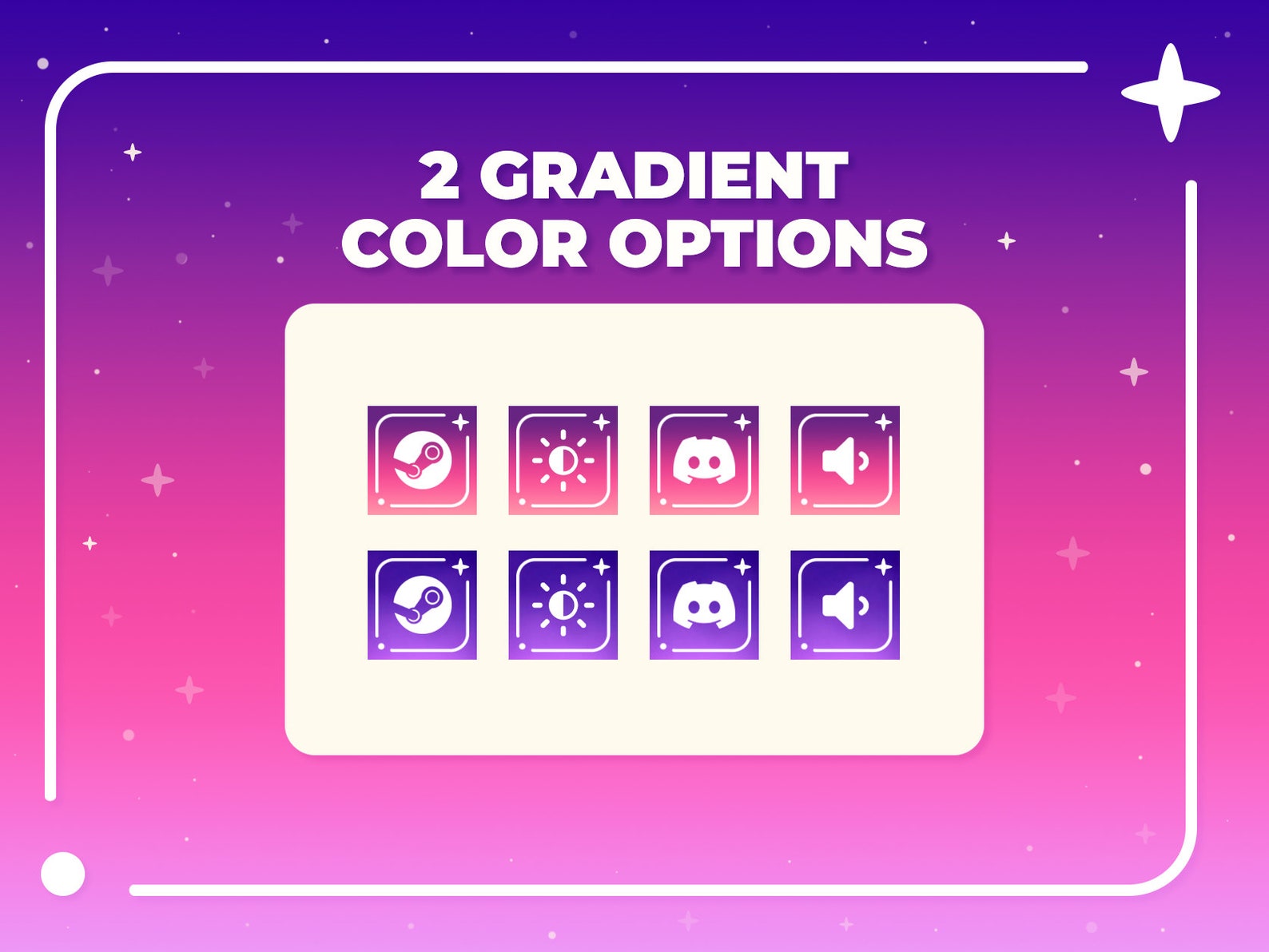 STREAM DECK ICONS | Buttons Pack | Galaxy Night Set | Starry Gradient ...