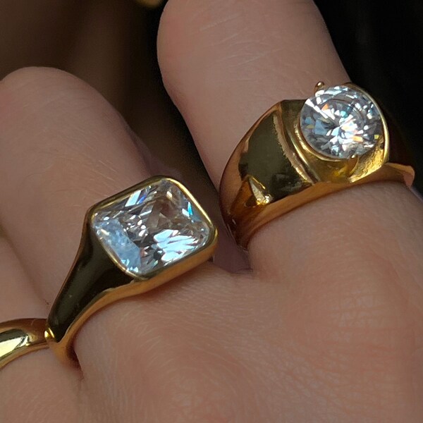 Chunky Gold Ring - Etsy