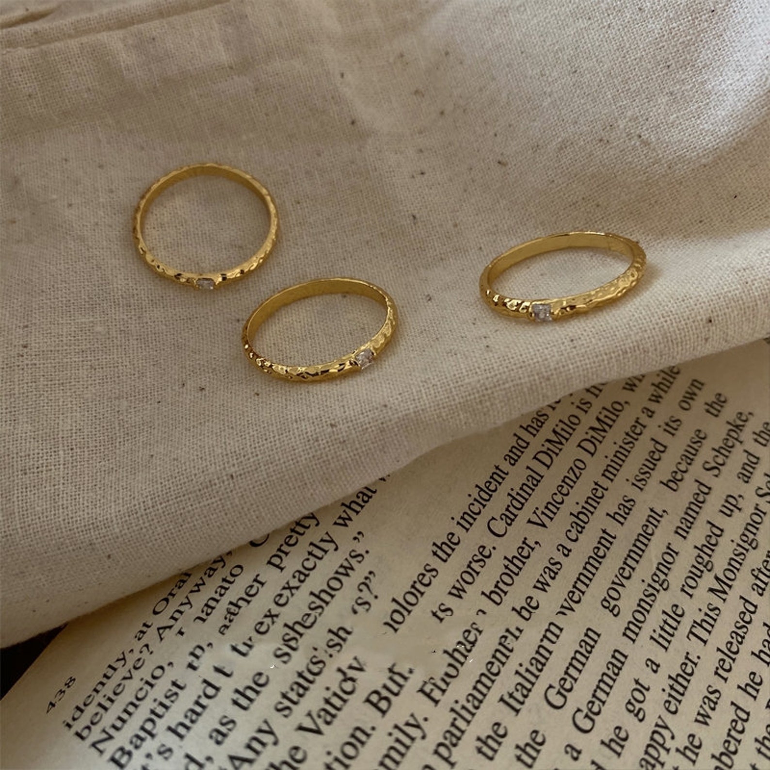 Gold CZ Ring Gold Dainty Ring Dainty CZ Ring Dainty Band - Etsy