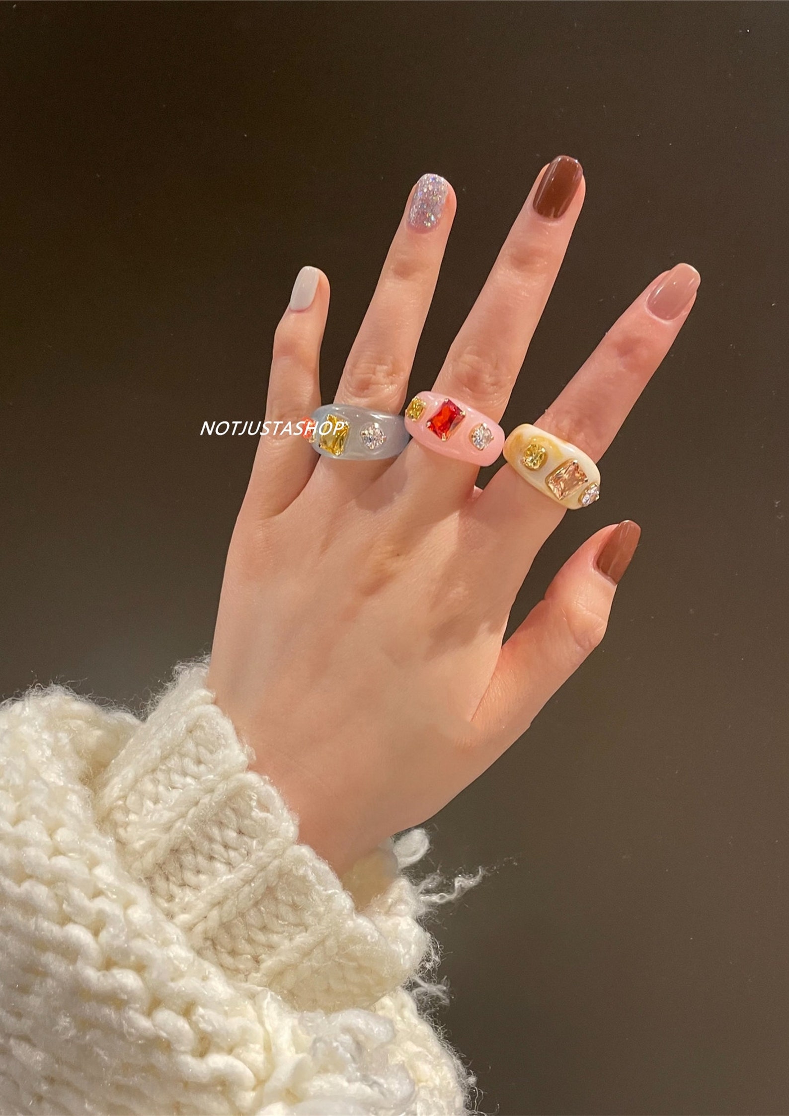 Colorful Rings Chunky Rings Resin Rings Cute Rings Funky - Etsy