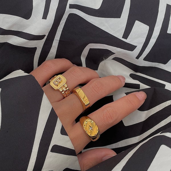 Alphabet Ring - Etsy