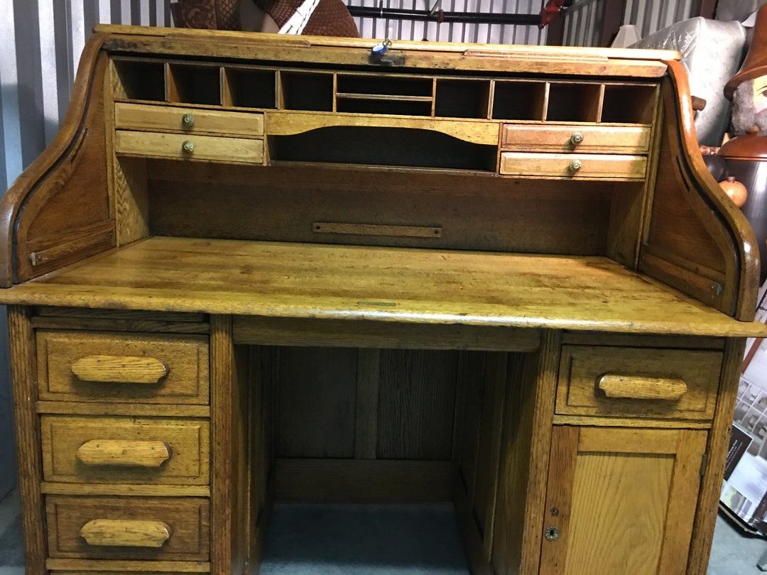 ANTIQUE OAK DESK - Etsy