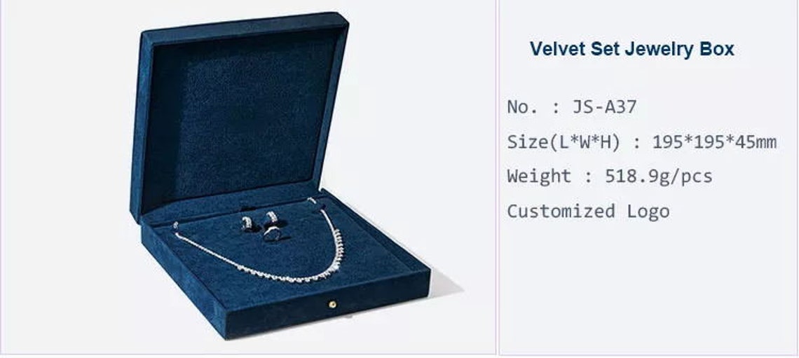500pcs Custom Velvet Jewelry Box Wholesale Ring Earring Bracelet ...