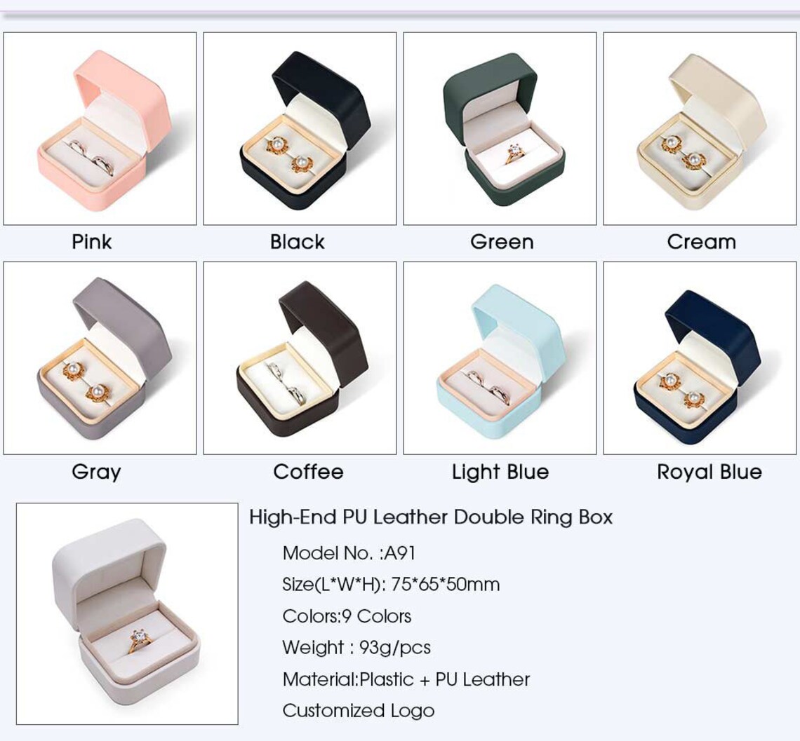 100pcs Custom Jewelry Box Custom Ring Gift Boxes Logo Printed Logo ...