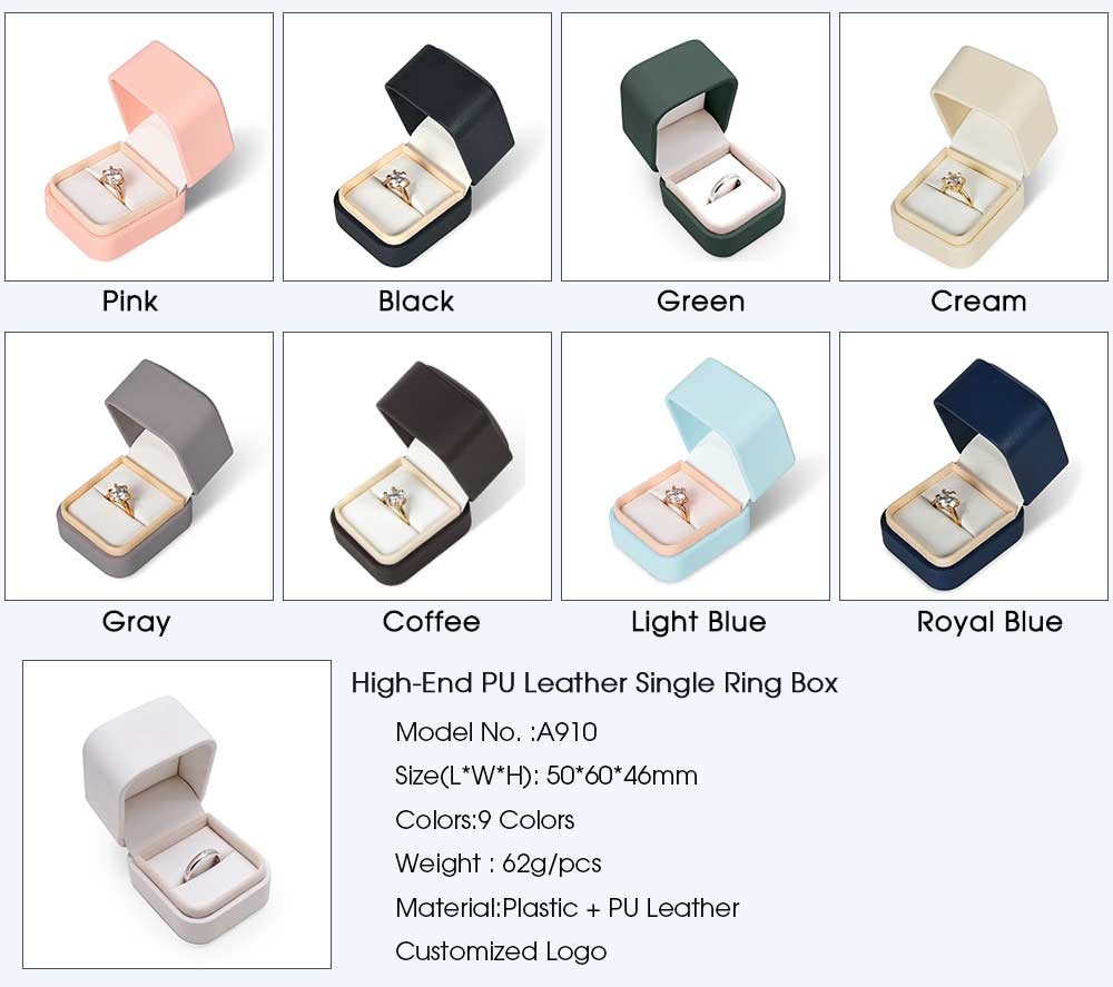 100pcs Custom Jewelry Box Custom Ring Gift Boxes Logo Printed Logo ...