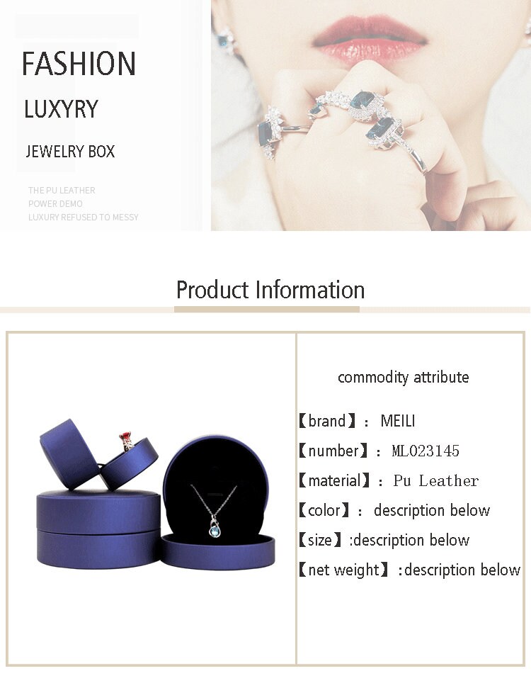 Sample PU Leather Round Box Wedding Favors Gift Trinket Rotating Ring ...