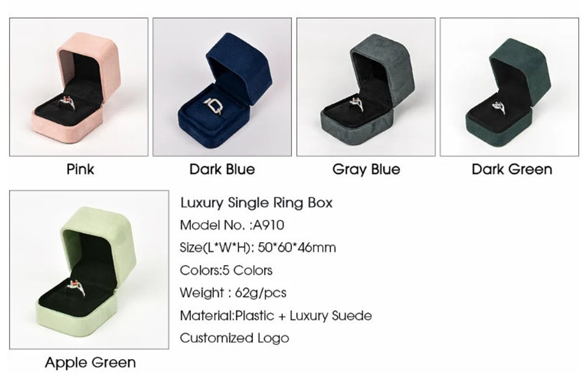 500 Dark Green Custom Suede Jewelry Boxes With Outer Box - Etsy