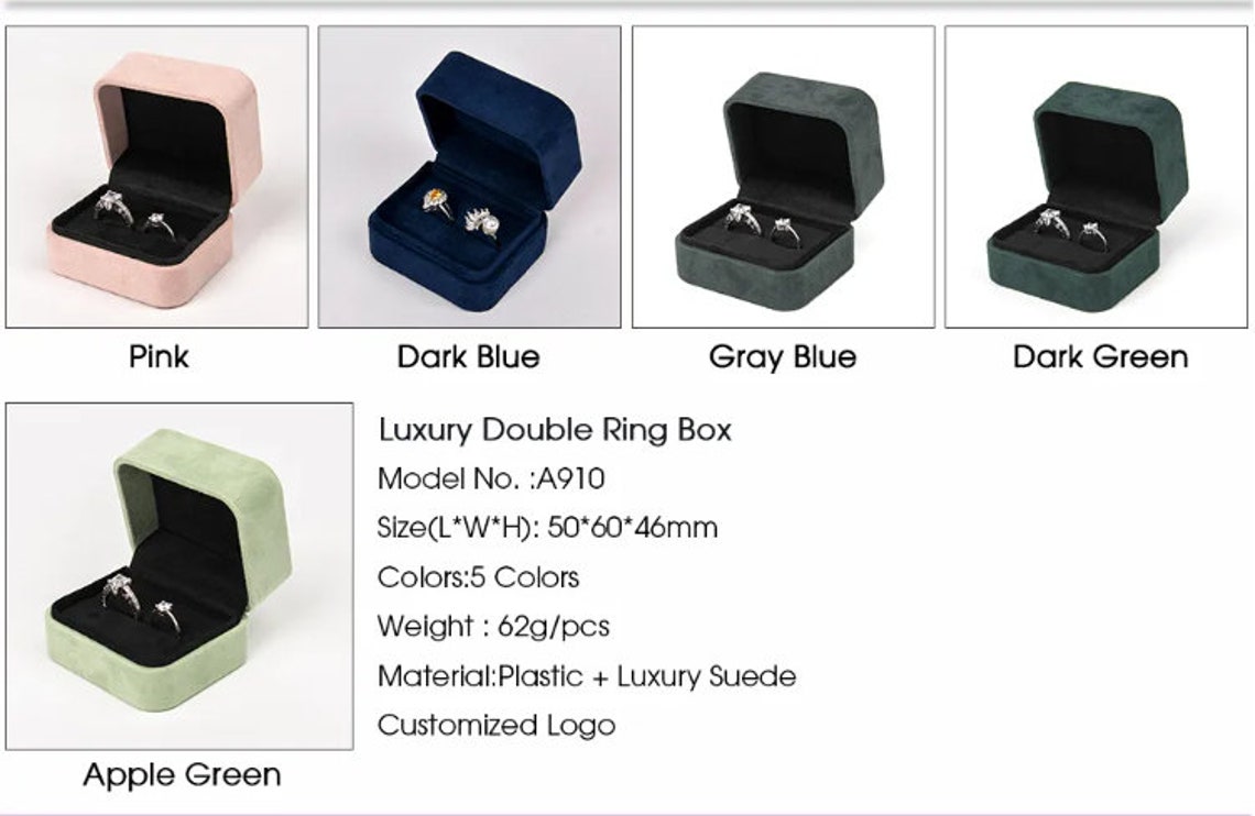 500 Dark Green Custom Suede Jewelry Boxes With Outer Box - Etsy