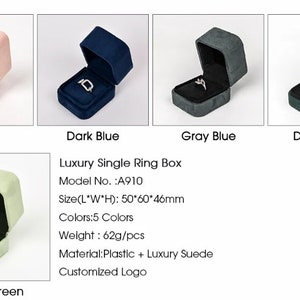 500 Dark Blue Custom Suede Jewelry Boxes With Outer Box Jewelry ...