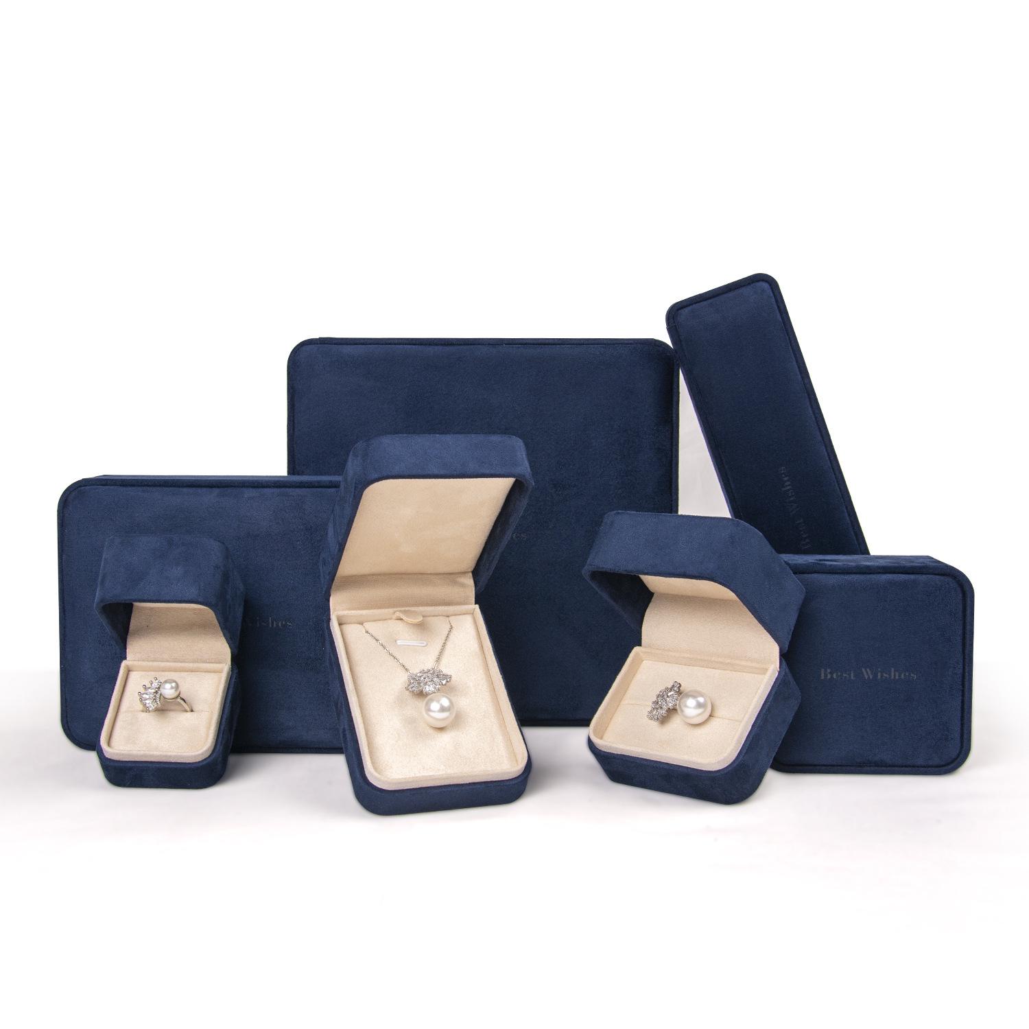 100pcs Custom Suede Jewelry Boxes With Outer Box Jewelry Packaging Box ...