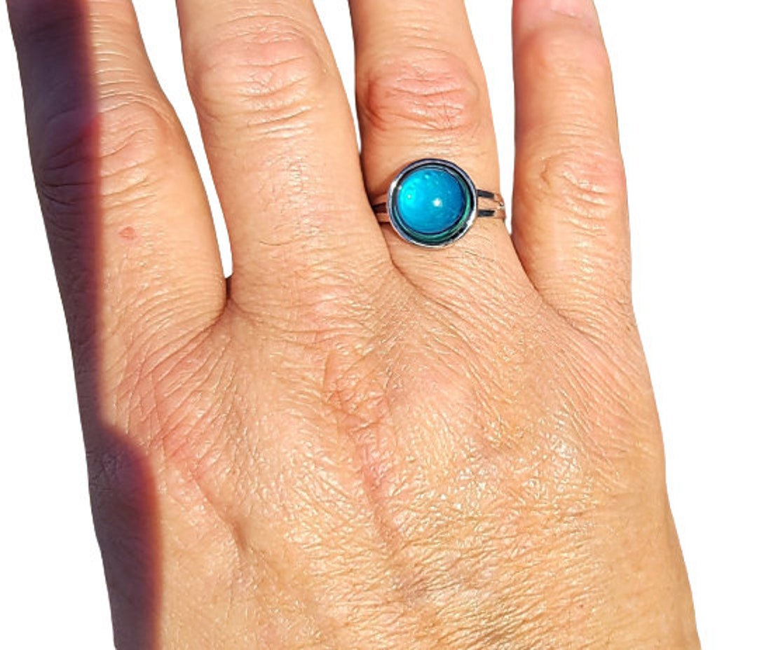 Adjustable From Size 7-12 Round Mood Ring 2 Changeable Color - Etsy